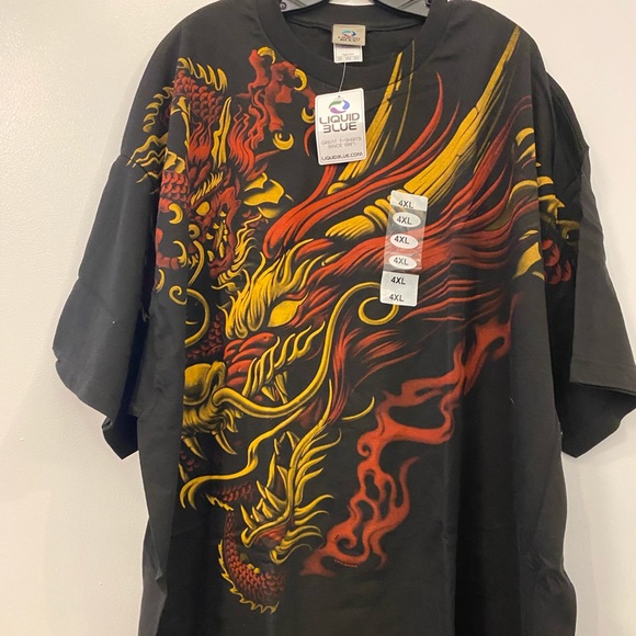 Liquid Blue | Shirts | Liquid Blue Size 4xl Dragon Tshirt New With Tags ...